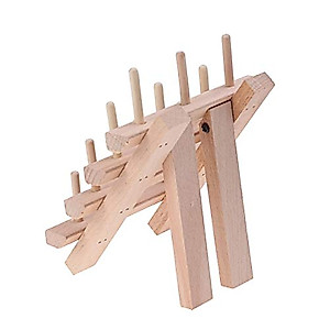 Amosfun 12 Thread Holder Hair braiding Rack Spool Wooden Braid Divider Stand Separator- Spool Folding Beech Reel Bobbin Thread Organizer- Wire Frame Rack for Quilting Crafts Sewing Embroidery