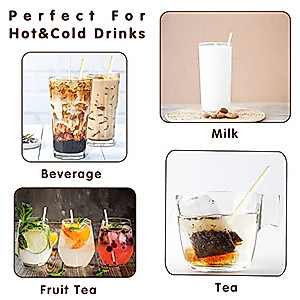 Bamboo Coffee Stirrers Individually Wrapped 200 Count in Storage Box – Coffee Stir Sticks 5.5 inch Coffee Bar Disposable individually wrapped coffee stirrers for Coffee and Cocktail