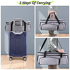 HTVRONT Carrying Case Bag for Cricut Maker/Maker 3/Explore Air 2/Silhouette Cameo 4, Double-Layer Carrying Bag for 12x12 Mats, Travel Storage Tote Bag for Cricut Accessories Storage & Die-Cutting