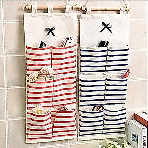 Over The Door Shoe Organizer Hanging Closet Holder Hanger Storage Bag Rack Large Pockets Door Mesh Closet with Washable and Breathable (Blue 10''L x 4''W x 24''H) Clearence