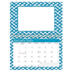 2024 Photo Frame Wall Spiral-bound Calendar (Add Your Own Photos) - 12 Months Desktop/Wall Calendar/Planner - (Geometrics Edition #004)