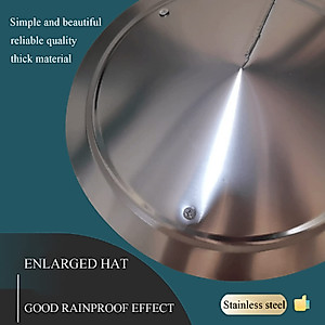 ZXCASDF Cone Top Chimney Cap,Chimney Cowl Stainless Steel,Round Roof Rain Cap,Metal Chimney Cowl with Bird Guard - Rain Snow Hat - Exhaust Tube End - Vent Cover/Cap,d9cm*25cm/3.54in*9.84in
