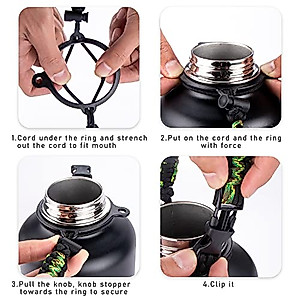 FUNUS 64oz Insulated Water Bottle (2 Lids) Vacuum Stainless Steel with Handle Flip Top Lid and Paracord BPA Free Metal Water Jug Sports Outdoor Camping