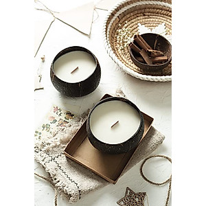 CocoNat, Coconut Bowl Candle for Home Scented Candles, Organic Soy Wax Candle, All Natural Wood Wicked Candle, Aromatherapy Candles, Coco Shell Candle, Eco-Friendly Gift (Coconut)