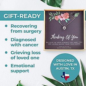 KEDRIAN Thinking Of You Necklace, 925 Sterling Silver, Thinking Of You Gifts For Women,Sympathy Gift Pendant Necklaces, Cancer Gifts For Women, Chemotherapy Gifts, Encouragement Gifts For Women