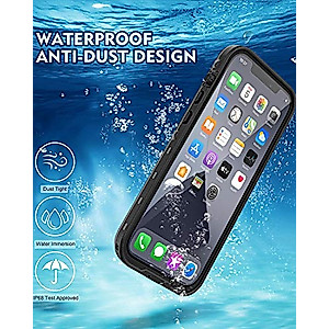 LOVE BEIDI Design for iPhone 12 Pro Max Waterproof case 6.7'', Full Body Shockproof case for iPhone 12 Pro Max Case with Screen Protector, Dust Proof Phone Case Cover for iPhone 12 Pro Max (Black)