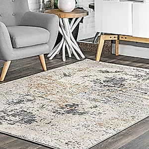 nuLOOM Abstract Contemporary Motto Area Rug, 4' x 6', Beige