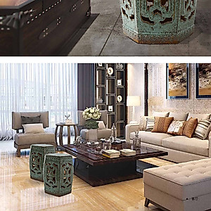 XARONF Ceramic Drum Chair, Kiln Changed Flower Glaze Liangdun Embroidered Pier, Garden Seat Pier, Retro Nostalgic Furniture, Suitable for Garden, Home Indoor & Outdoor (Color : C)