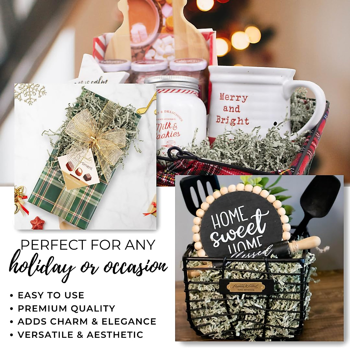 MagicWater Supply - 1/2 LB - Sage - Soft & Thin Crinkle Cut Paper Shred Filler great for Gift Wrapping, Basket Filling, Birthdays, Weddings, Anniversaries, Valentines Day, and other occasions