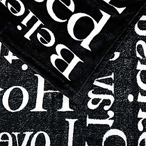 Inspiring Messages (Black) Super Plush Blanket - 50x60 Soft Throw Blanket - Perfect for Cuddle Season & Holiday Gifts!