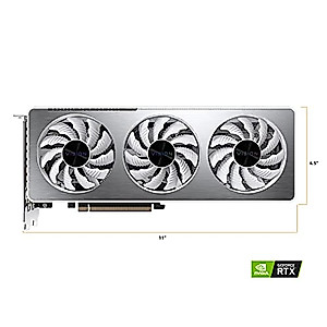 GIGABYTE GeForce RTX 3060 Vision OC 12G (REV2.0) Graphics Card, 3X WINDFORCE Fans, 12GB 192-bit GDDR6, GV-N3060VISION OC-12GD Video Card