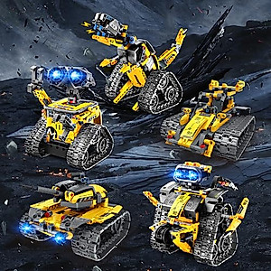 INSOON Robot Toys for Kids Building Set, 520 PCS App & Remote Control Robotics Kit 5-in-1 RC Wall Robot/Engineer Robot/Dinosaur Building STEM Toys Gift for Kids 6 7 8 9 10 11 12+ Years Old Boys Girls