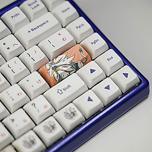 XDA PBT Keycaps White Keycap Black Characters Mechanical Keyboard 2.25 Enter 6.25U Spacebar Thermal Sublimation Keycaps