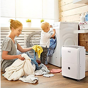 BLACK+DECKER 3000 Sq. Ft. Dehumidifier for Large Spaces and Basements, Energy Star Certified, BDT30WTB , White