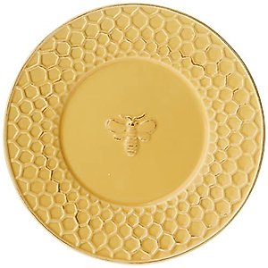 Boston International Embossed Stoneware Plate, 8-Inch Diameter, Honeycomb