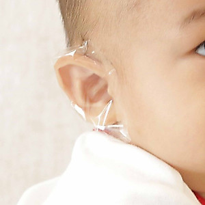 UOUYOO 100 Pcs Baby Shower Ear Covers for Newborn,Disposable Ear Protectors Waterproof Ear Covers,Disposable Ear Protectors Waterproof for Bathing for Shower, Bathing