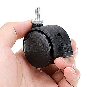 Skelang 4 Pcs 1.5" Nylon Plastic Swivel Stem Casters Wheel with Brakes, Stem Diameter 5/16” for Office Chair, Game Chair, Kitchen Shelf, Sofa