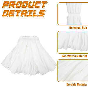 Yoande Disposable Industrial Mop Head Replacement 6 Inch Commercial White Mop Head Refill Lint Free Mop Non Woven Cut End Mop Head for Floor Cleaning Wet Indoor Outdoor Home Industrial Use(12 Pcs)
