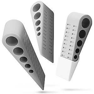 Fosmon Door Stopper (3 Pack), 1.25 inch Non-Toxic Odorless (Safe for Pets and Kids) Decorative Heavy Duty Rubber Grip, Door Stop Wedge Holders for Wood Carpet Laminate Concrete Floor