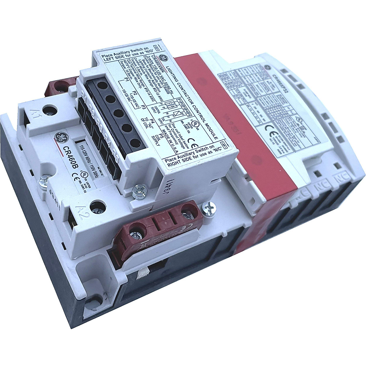 463L20AJA GE Electrically Held Lighting Contactor 110 V 50 Hz, 115 to 120 V At 60 Hz CR460B, (HAS 1 CR460XP32 2P 30A RELAY INSTALLED)