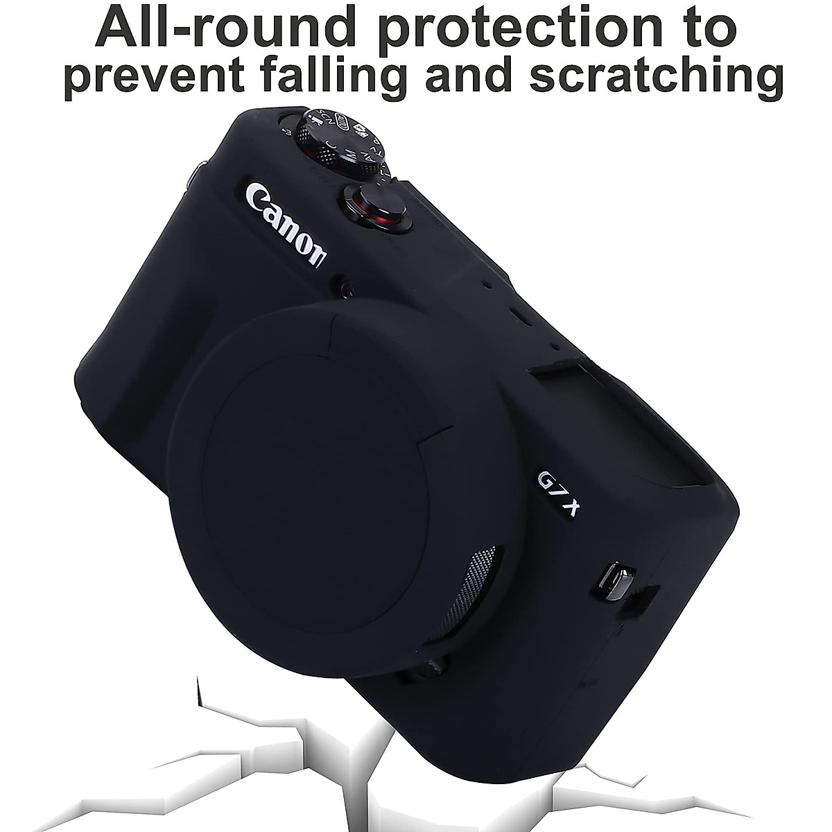 Pocoukate Camera Body Case for Canon G7X /G7X Mark II Silicone Case Cover with Optical 9H Hardness 0.3mm Ultra-Thin DSLR Camera Screen Protector