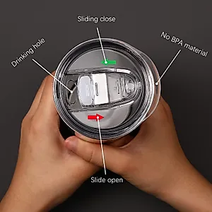 OKBA 5 Pack 30 oz Replacement Lids Tumbler Plastic Splash Resistant Lids lucency Covers Spill Proof Skinny Tumbler Lid Cup Covers for OF 3 INCH 30 oz Tumbler Cups