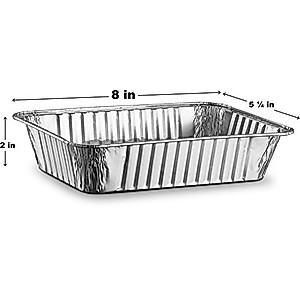 [20 Pack - 2 1/4 lb. Combo] Propack Disposable Aluminum Foil Meal Prep Cookware Oblong Pans With Foil Lids, Oven, Toaster, Grill, Cooking, Roasting, Broiling, Baking, Event, Take Out, Restaurant