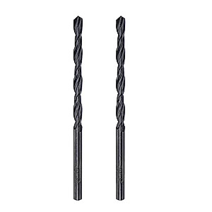 uxcell 6542 High Speed Steel Straight Shank Twist Jobber Drill Bit, Fully Ground Black Oxide Drill Bits 3.4mm Drill Diameter 70mm Total Length 2 Pcs