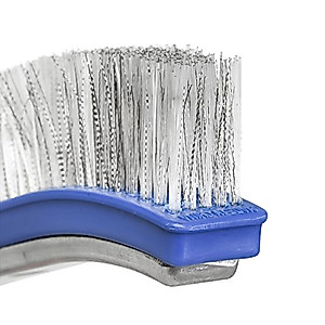 AquaAce Premium Combo Nylon and Stainless Steel Wire Bristle Pool Brush, Mixed Bristles for Extra Scrubbing Power, Three Extra V Clips, Not for Above Ground or Vinyl Pools