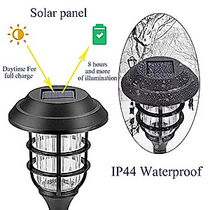 GIGALUMI Solar Pathway Lights Outdoor, 8 Pack Bright Solar Lights, Yard Lights Outdoor Solar Powered, Waterproof AUTO ON/Off Solar Garden Lights for Pathway, Landscape, Walkway, Driveway (Cold White)