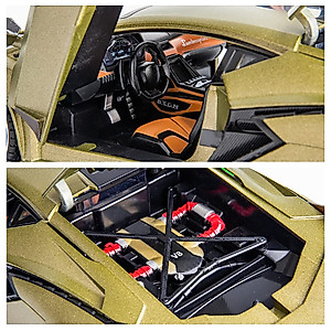 WAKAKAC Compatible for 1/18 Scale Sian Die-cast Model Car with Sound and Light Pull Back Collection Toy Car for Boys Adult(Army Green)