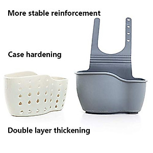 YYaaloa Sink Basket Sink Strainers Basket Kitchen Drain Shelf Sink Storage Holder (style 2- Beige)