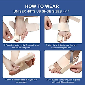 Bunion Corrector for Women Big Toe, Bunion Relief, 8pcs Toe Separators for Overlapping Toes Women, Toe Spacers For Feet Men, Bunion Splint w Pad, Hallux Valgus Toe Straighteners,Fix Bunions No Surgery