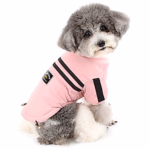 Zunea Dog Winter Coat Fleece Lined Warm Puppy Clothes Soft Sweatshirt Snowsuit Chihuahua Jacket Coat Cold Weather Thick Shirt Pet Apparel for Small Dogs Girl Boy Pink L