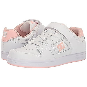 DC Girls Unisex-Child Manteca 4 V Casual Skate Shoe, White/Pink, 13 Little Kid