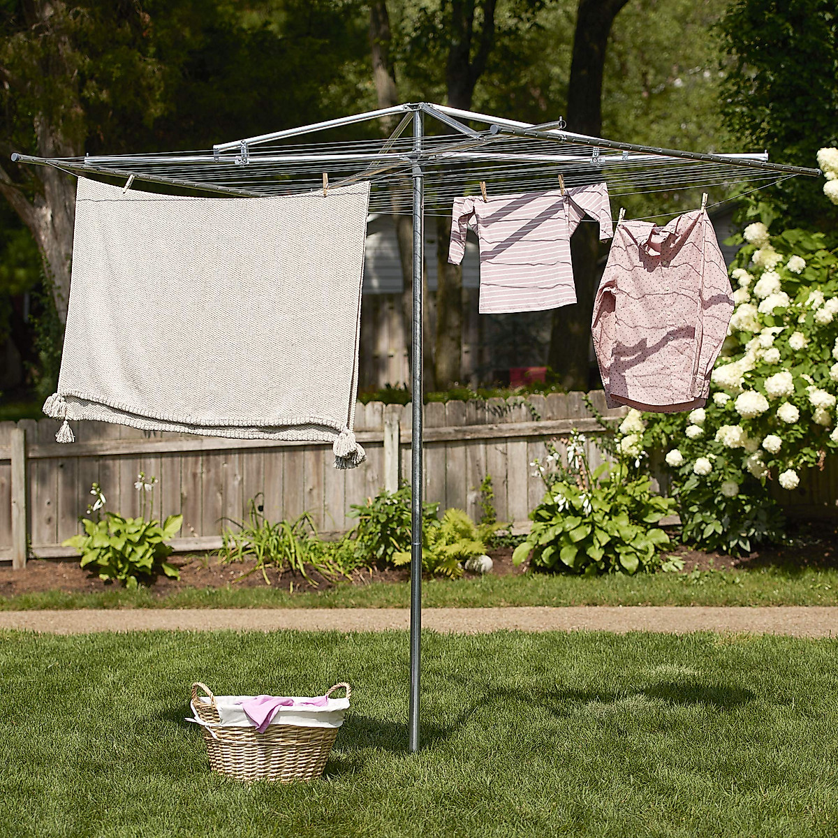 Household Essentials 17135-1 Outdoor Parallel Style Clothes Dryer with Steel Arms | 30 Lines to Hang Wet Laundry
