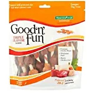 Good'n'Fun Triple Flavored Rawhide Kabobs Chews for Dogs, 12 Oz