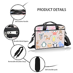Cute Cartoon Animals Laptop Computer Bag Waterproof Shoulder Messenger Bag 13-15 inch Durable Laptop Tote Bag with Shoulder Strap Handle Lightweight Crossbody Briefcase