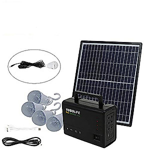 Rechargeable Portable Solar Generator Kit Power Home Outdoor Light System for Camping Solar Panel