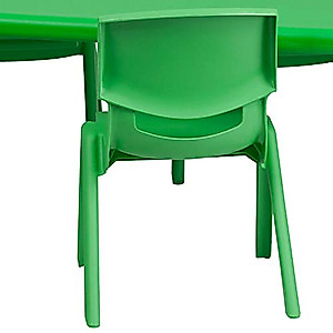 Flash Furniture Rectangular Activity Table Set, 24"W x 48"D x 14.50" - 23.75"H, Green