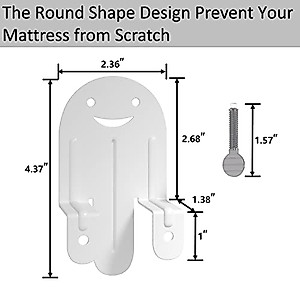 Upcanso 6 PCS Mattress Non Slip Gaskets Metal Pad Helps Stop Mattress and Topper from Sliding, Easy to Install, Strong Durable Iron Baffle Grips Prevent Slipping, White