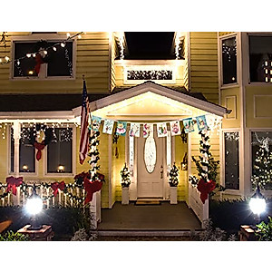 Vintage Style Christmas Banner Retro Christmas Garland Retro Christmas Bunting Decoration Vintage Style Xmas Bunting Banner for Home Fireplace Christmas Holiday New Year Party Indoor Outdoor Decor