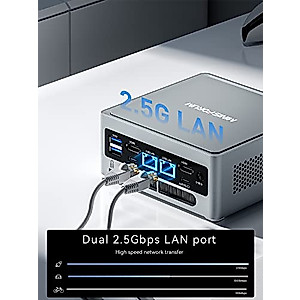 MINISFORUM Venus Series NAB6 Mini PC, 12th Gen Core i7-12650H Small Compter, 32G DDR4+512G PCIe4.0 SSD, 2X HDMI+2X USB-C 4K@60Hz Output, 2X 2.5G RJ45 Port, 4X USB3.2 Small Form Factor