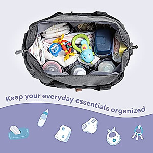 Diaper Bag Tote, RUVALINO Hospital Bags for Labor and Delivery, Multifunction Large Travel Weekender Overnight Bag for Mom and Dad, Convertible Baby Bag for Boy and Girls Gray