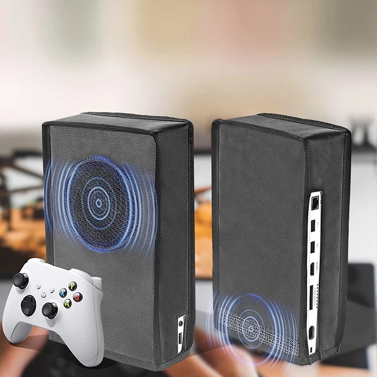 PALUMMA Dust Cover for Xbox Series S Console, Nylon Anti Scratch Waterproof Dust Proof Cover Sleeve for Xbox Series S Console, Precision Cut Easy Access Cable Port(Black)