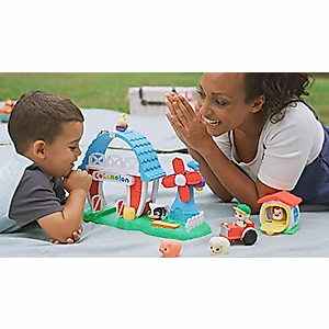 CoComelon Petting Farm Playset - Features a Farmer Figure JJ, Barn Animals, Barn Facade with Windmill, Hen House, Tractor - Sounds and Phrases - Musical -Toys for Kids, Toddlers, and Preschoolers