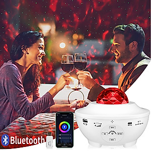 Galaxy Light Projector, Star Projector Night Light Bluetooth Music Speaker Starry Light Projector for Bedroom Kids Decor Party Ceiling, Work with Alexa & Google Asistant Smart WiFi Remote Control