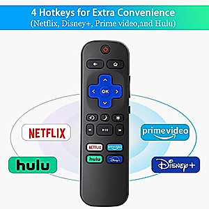 Universal TV Remote for All Roku TV with Luminous Protective Case,Replacement for TCL Roku/for Hisense Roku/for Sharp Roku TV,TV Remote with Netflix Disney+/Hulu/Prime Video