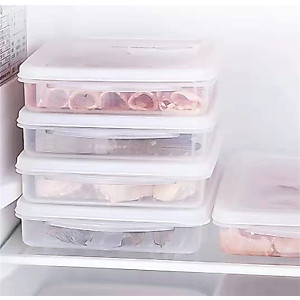 wulikanhua 2 Pack Plastic Bacon Box, Deli Meat Saver Cold Cuts Fridge Keeper, Cheese Food Storage Container with Lid for Refrigerator, Shallow Low Profile Christmas Cookie Holder