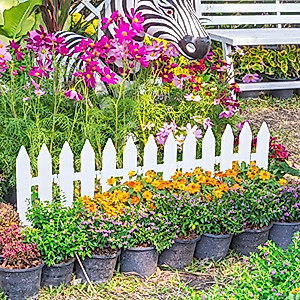 50 Pcs Christmas Plastic Picket Fence White Plastic Tree Fence Thick Plastic Fence Mini Fence Decorations Plastic Garden Fencing for Christmas Wedding Party Miniature Garden